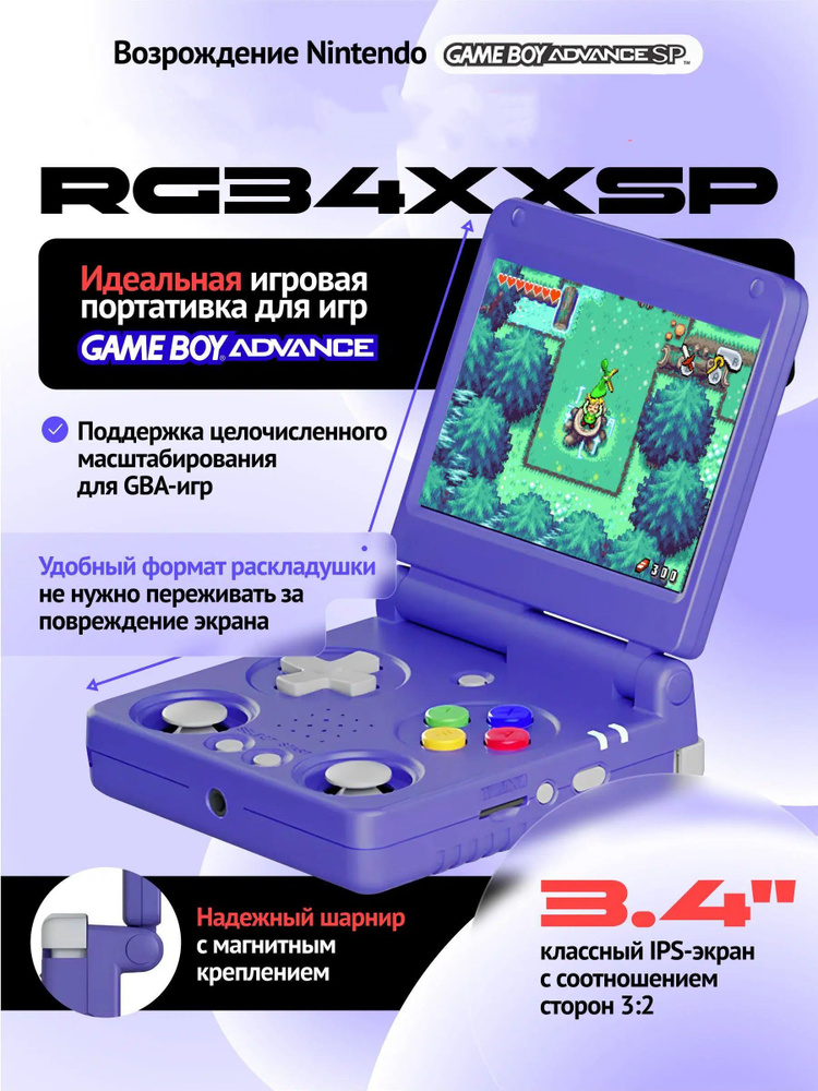Портативная игровая консоль RG34XX SP blue купить c доставкой на OZON ...