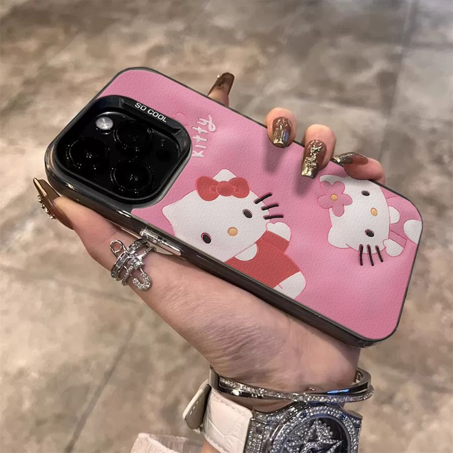 Чехол на Айфон 16 Про Макс / iPhone 16 Pro Max чёрный Hello Kitty ...