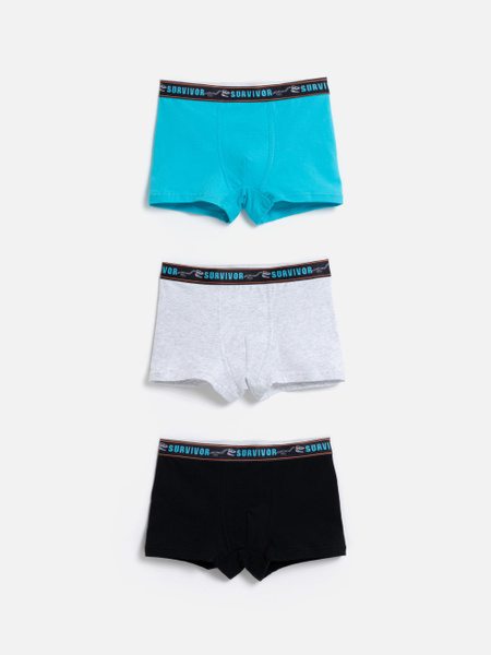 Комплект трусов Мальчики Acoola боксеры Трикотаж голубой, серый, размер 134, 140 Средняя Китай ...