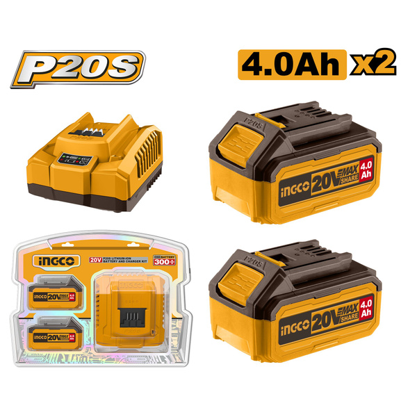 Набор аккумуляторов и зарядки Li-ion 4.0 Ач INGCO FBCPK1424 INDUSTRIAL ...
