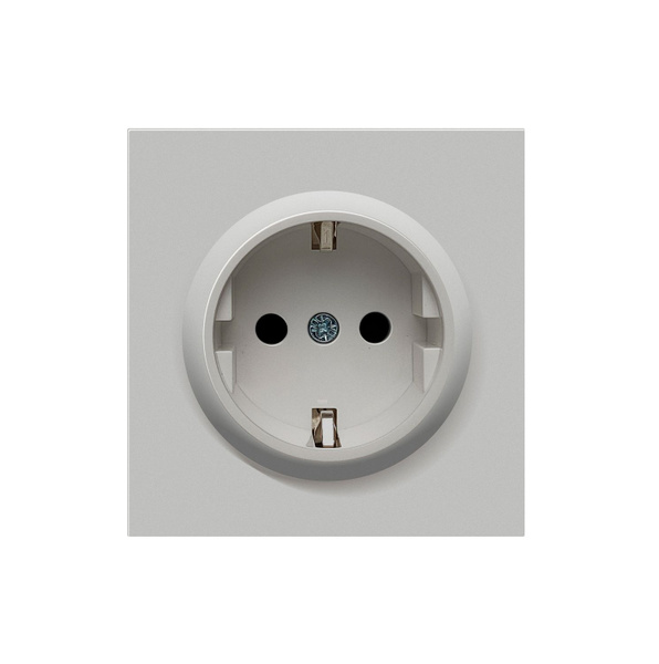 Накладка для розетки электрической с заземлением со шторками 16A 250 В, матовый серый, Donel R98 ...