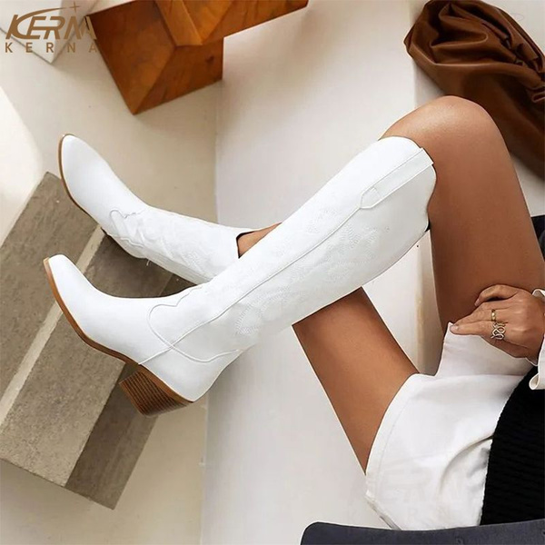 Казаки Женский KERNA белый, размер 38 На любой сезон F Без застёжки Толстый каблук Китай купить ...