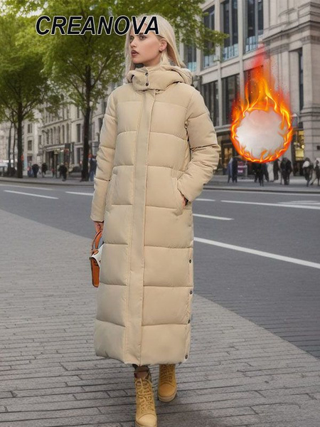 Пуховик Женский CREANOVA хаки V-образный Softshell, размер 50 Длинный Зима Thermalrate Китай ...