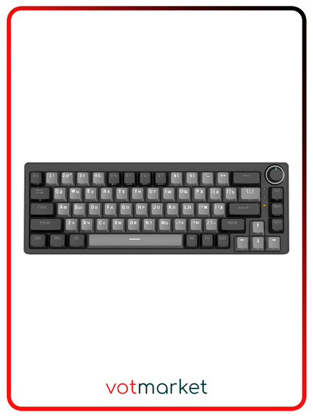 Клавиатура механическая 65% проводная VOROTEX K680 Yellow Switch, русская раскладка (Серый ...
