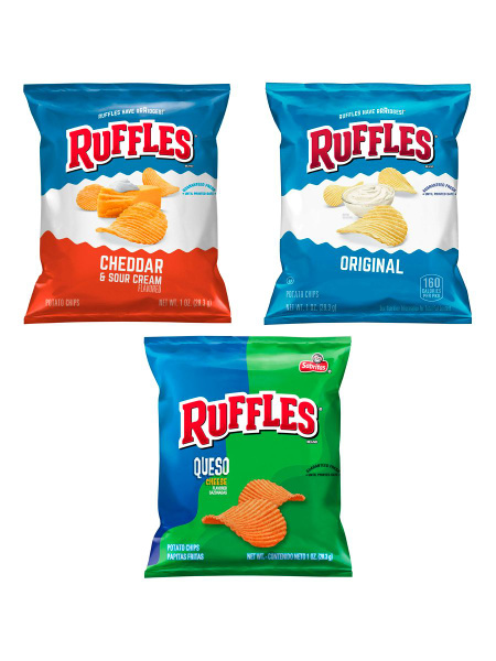 Картофельные чипсы Ruffles Cheddar & Sour Cream, Original, Queso Cheese ...