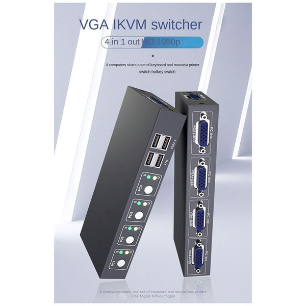 Переключатель VGA KVM Split Screen HD Display Enhancer Splitter Adapter ...