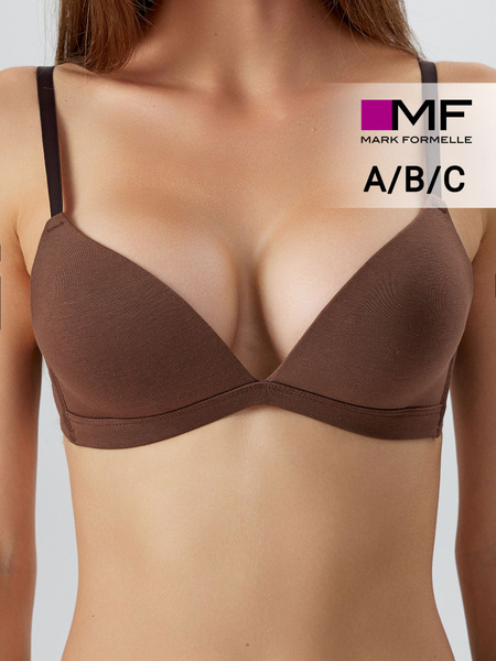 Бюстгальтер Женский Mark Formelle без косточек, размер 75B коричневый Кулирная гладь ...
