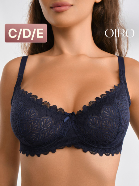 Бюстгальтер Женский OIRO, размер 85C темно-синий Нейлон, Эластан Повседневный Китай Крючки ...