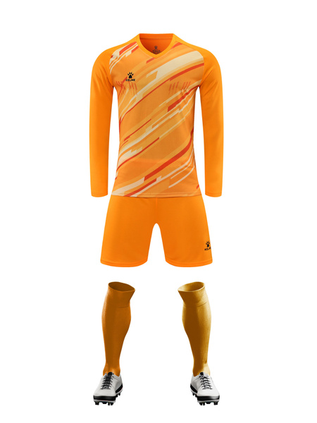 Комплект одежды Мужской KELME Спортивный яркий оранжевый, размер 44 Полиэстер Однотонный ...