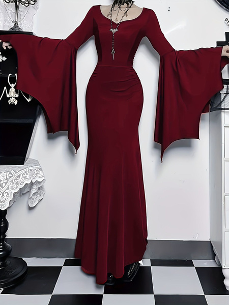 Платье Женский NOVAT бордовый Вечерний/праздничный Длинный Район, Политекс Декольте, Корсет ...