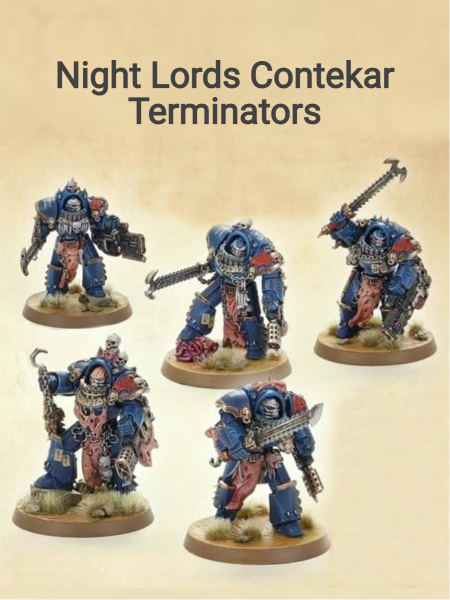 Warhammer 40000 Night Lords Contekar Terminators (Набор 5 миниатюр ...