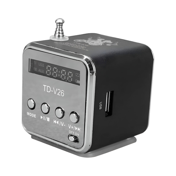 GJX Мини-динамик с экраном, Портативный MP3/MP4 Плеер, Микро SD/TF USB Диск, FM Радио, Мини ...