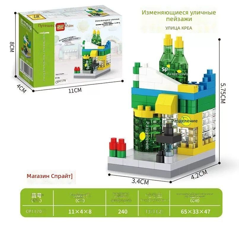 Набор мини-магазинов уличной еды из 8 предметов: McDonald's, KFC, Coca ...