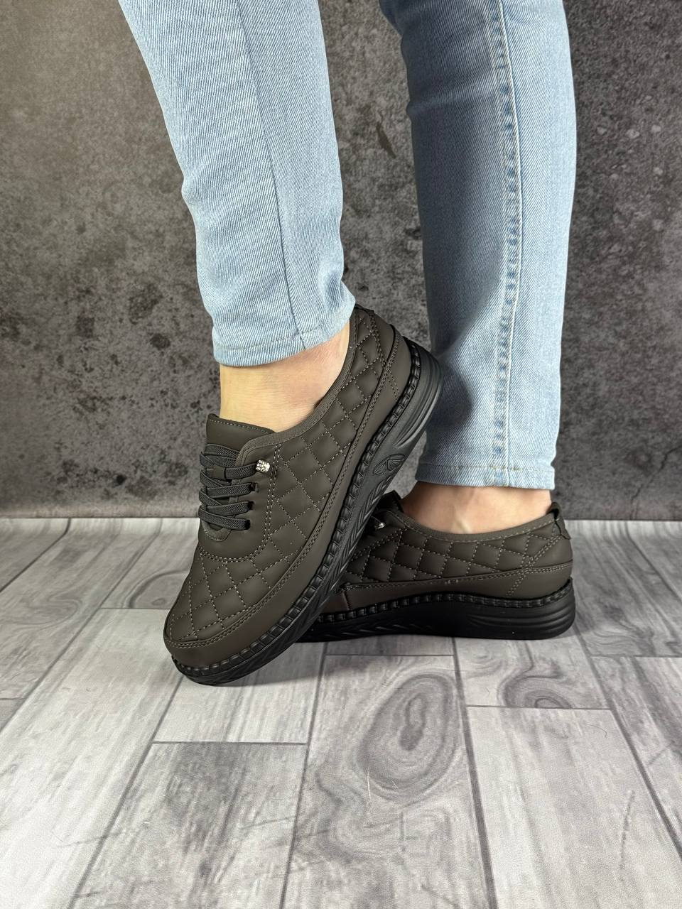 Мокасины Женский tapki.vsem серый, размер 44 Система скоростной шнуровки На любой сезон Закрытый ...