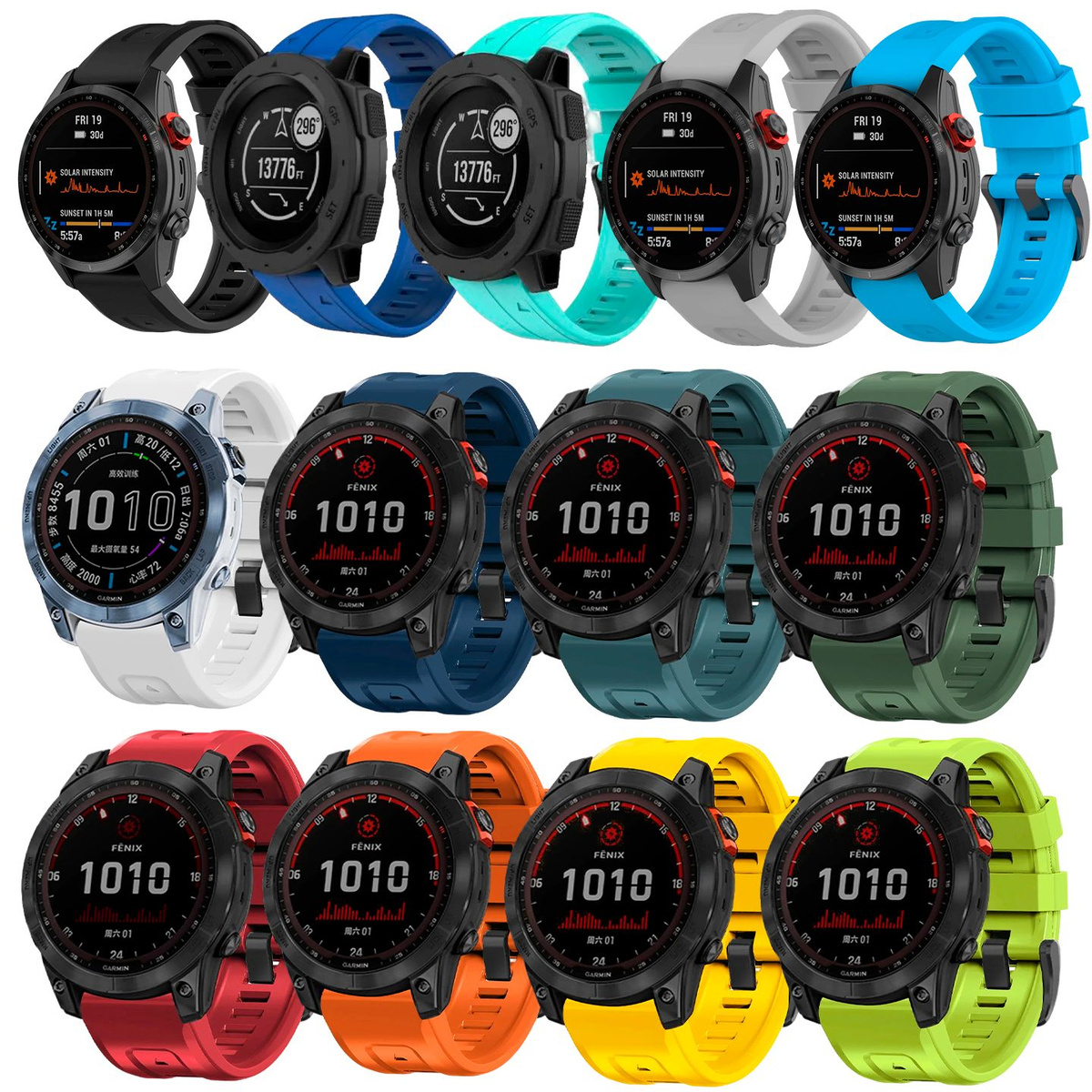 Ремешок для смарт-часов серии Garmin Fenix 8X/7X/ Fenix 6X/5X желтый 26 ...