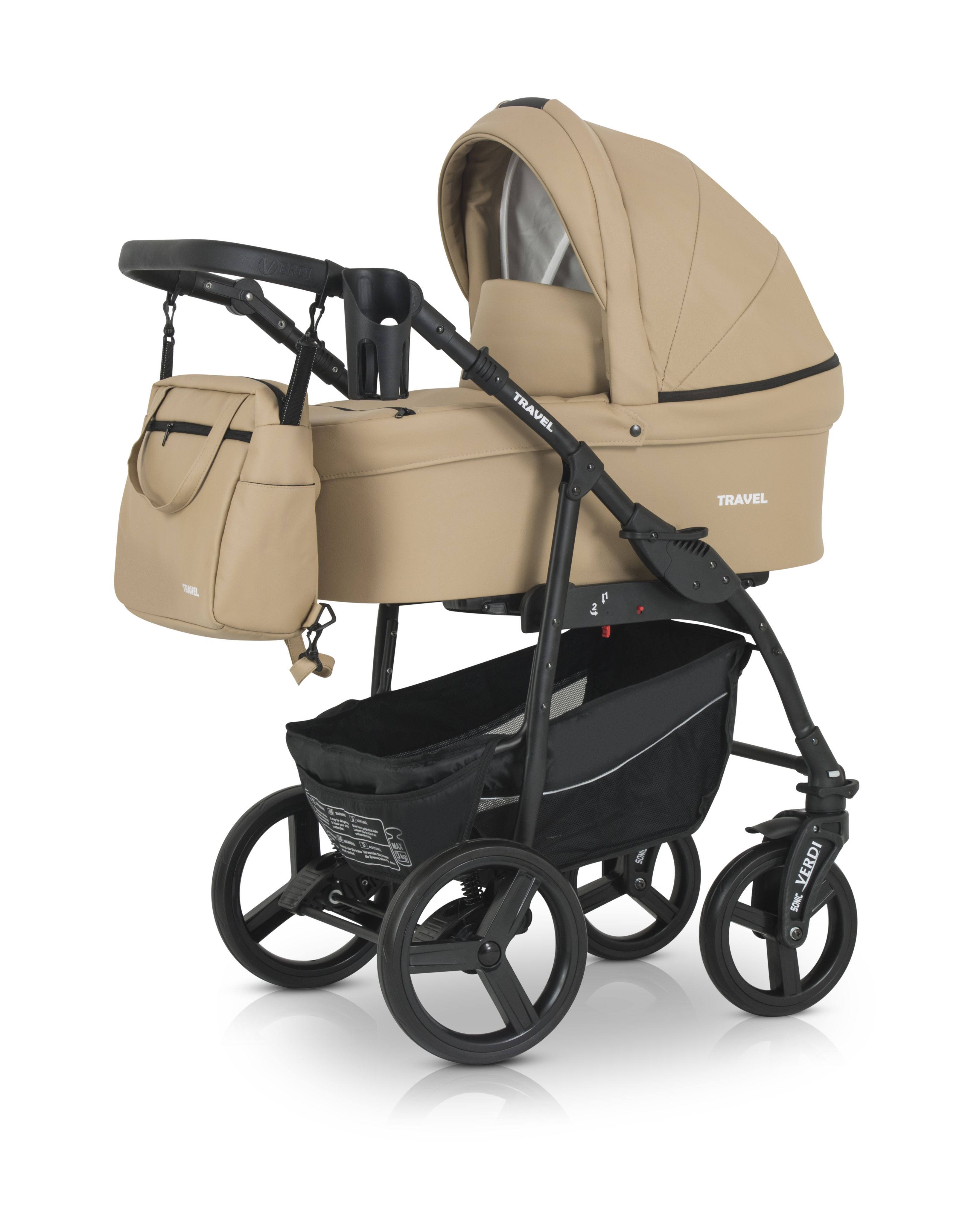 Коляска Verdi TRAVEL 3в1 (color 01) бежевая экокожа купить на OZON по ...