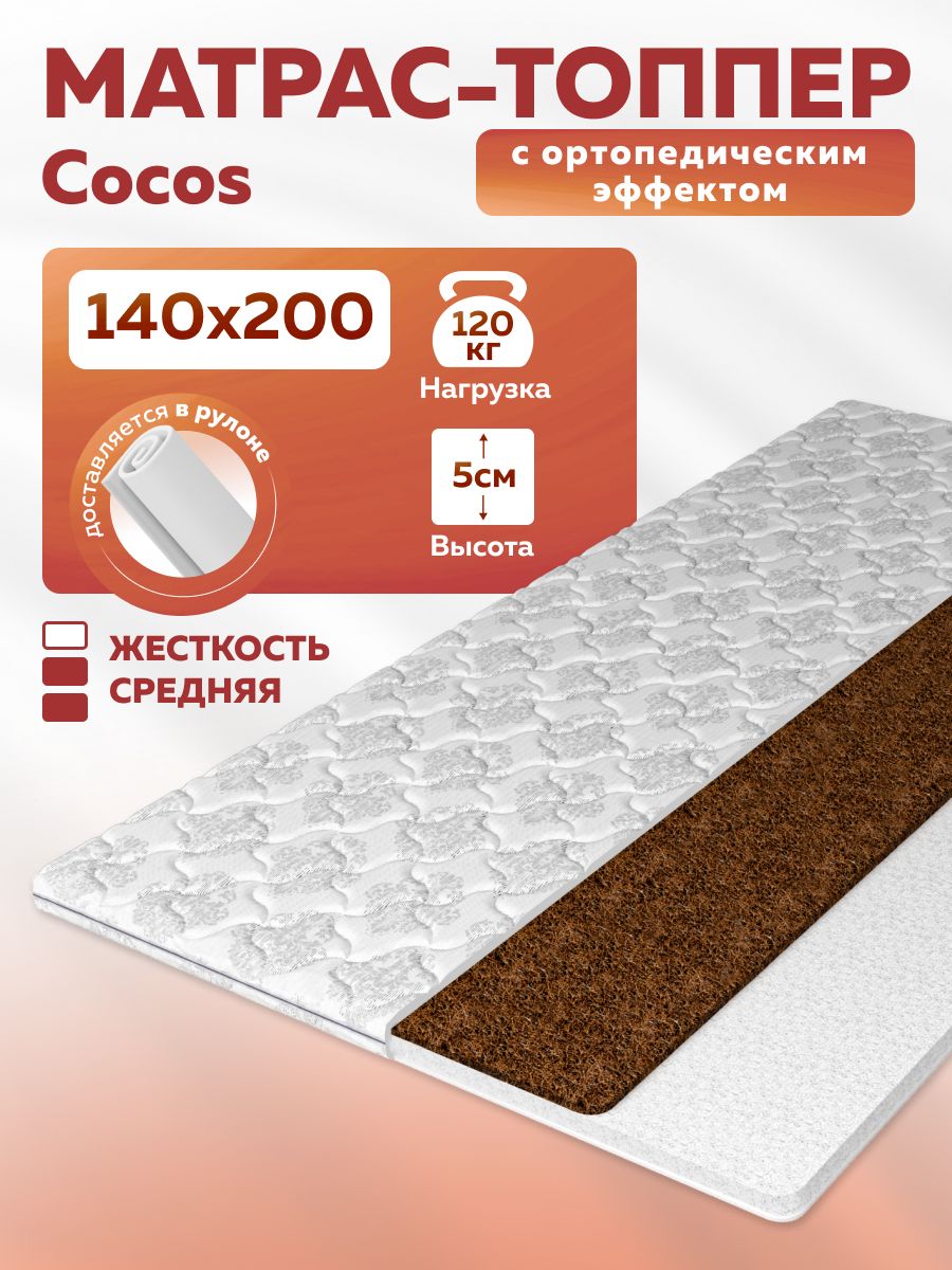 Топпер-наматрасник TopperCocos, Беспружинный, 140x200 см купить c ...