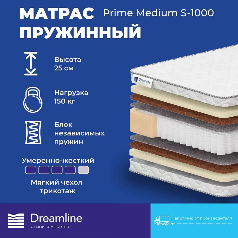 Матрас DreamLine Multy_1, Независимые пружины, 90x200 см купить c ...