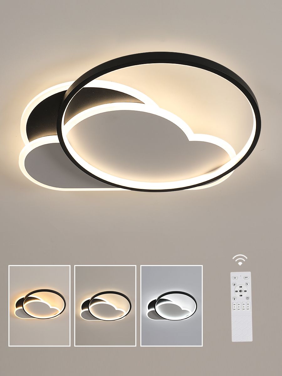 Потолочный светильник с дистанционным управлением,Riserva, черный,LED ...