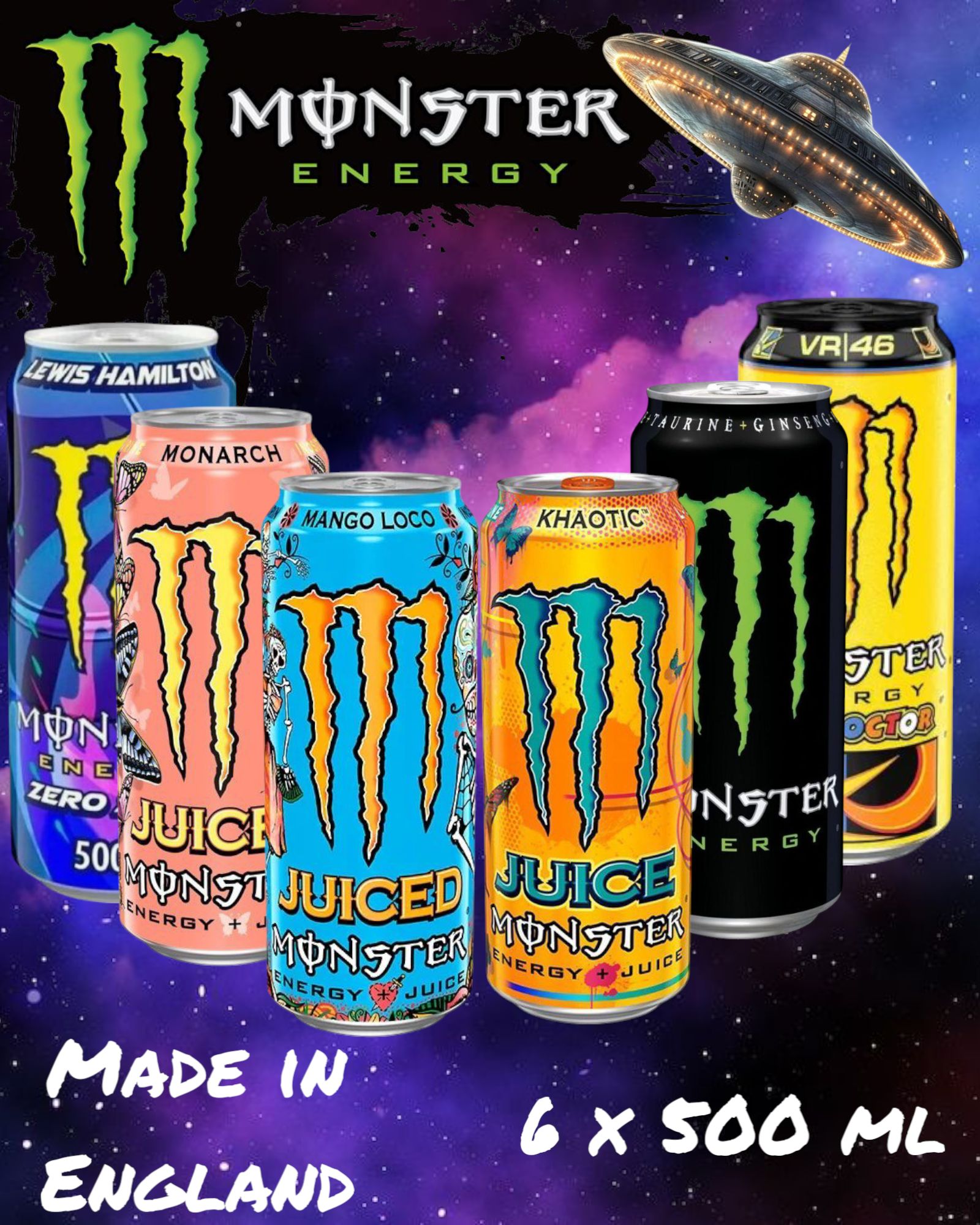 Энергетический напиток Monster ассорти: Monarch, Khaotic, Green, Doctor ...