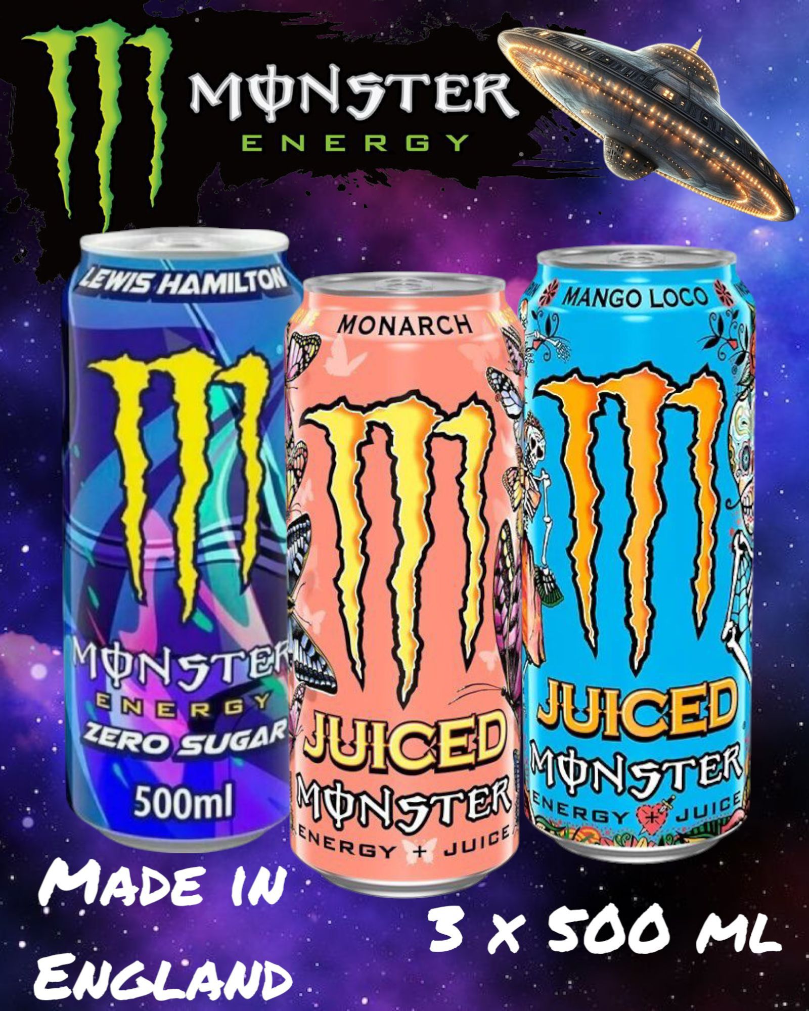 Энергетический напиток Monster ассорти: Mango Loco, Lewis Hamilton, 3 ...