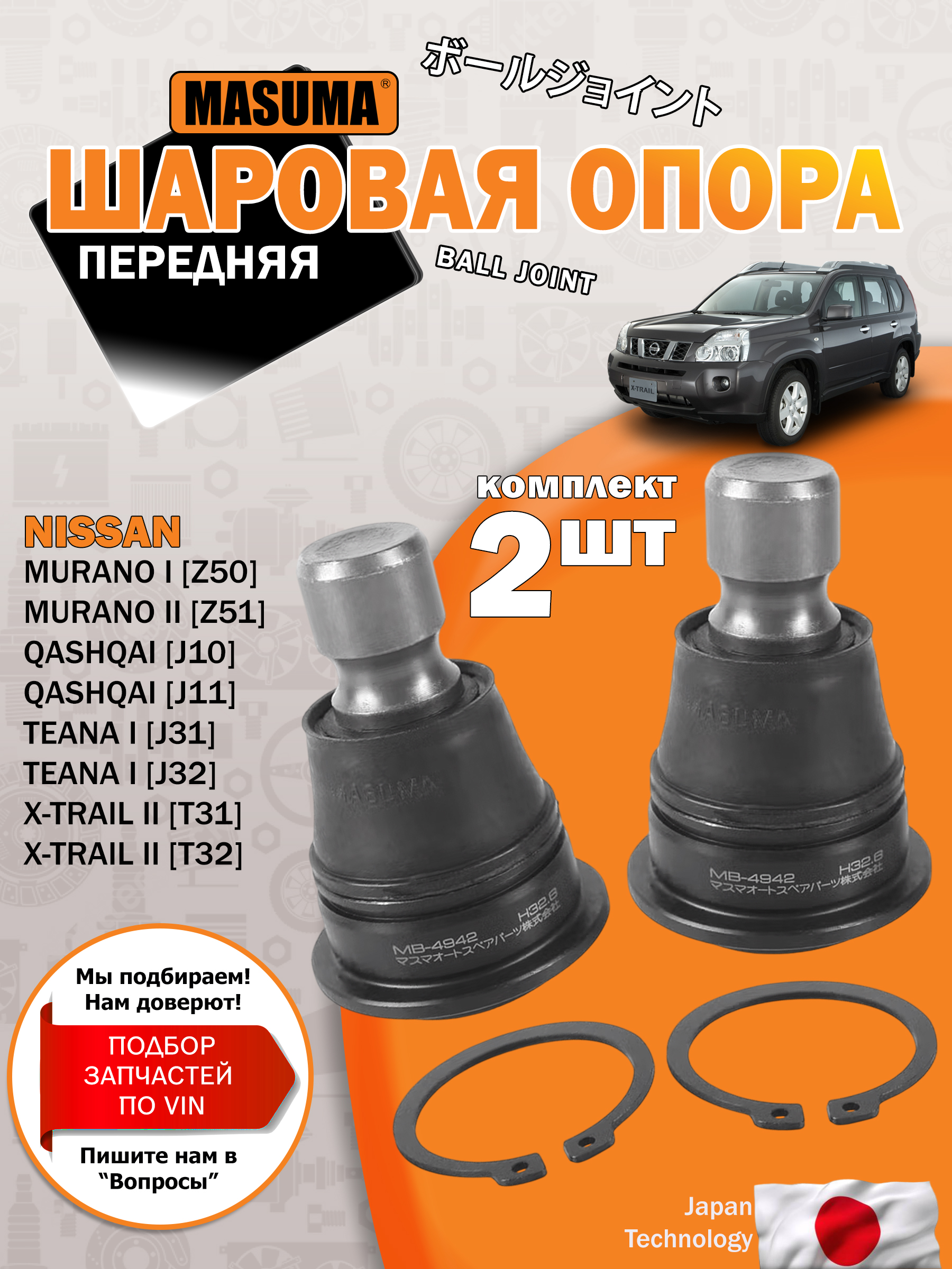 Шаровые опоры Ниссан Кашкай J10, J11 / Шаровые опоры Ниссан Х Трейл Т31 ...