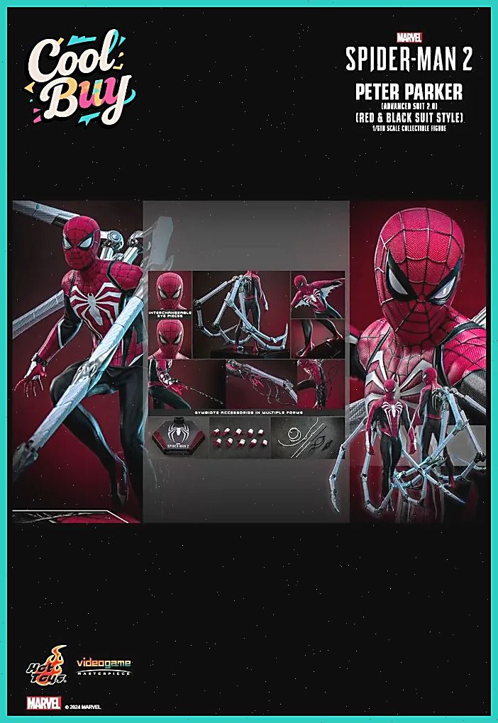 Hot Toys VGM66 Marvel's Spider-Man 2, Peter Parker (Advanced Suit 2.0 ...