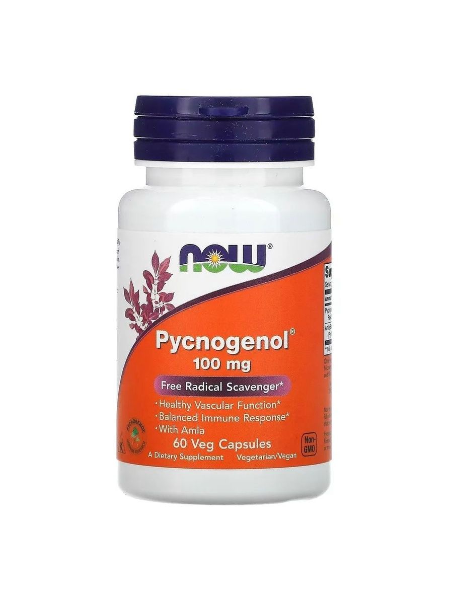 NOW Foods, Pycnogenol 100 мг, 60 вегетарианских капсул купить на OZON ...