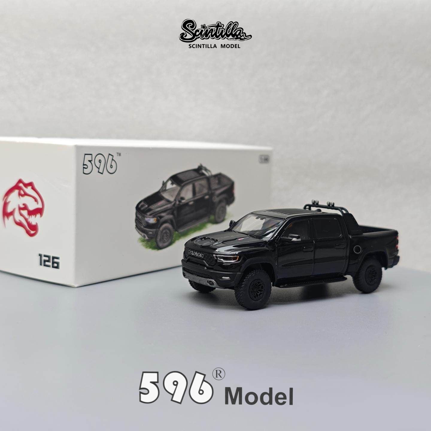 Машинка 596 Model 1/64 #Dodge Ram 1500 TRX Black Литой под давлением ...