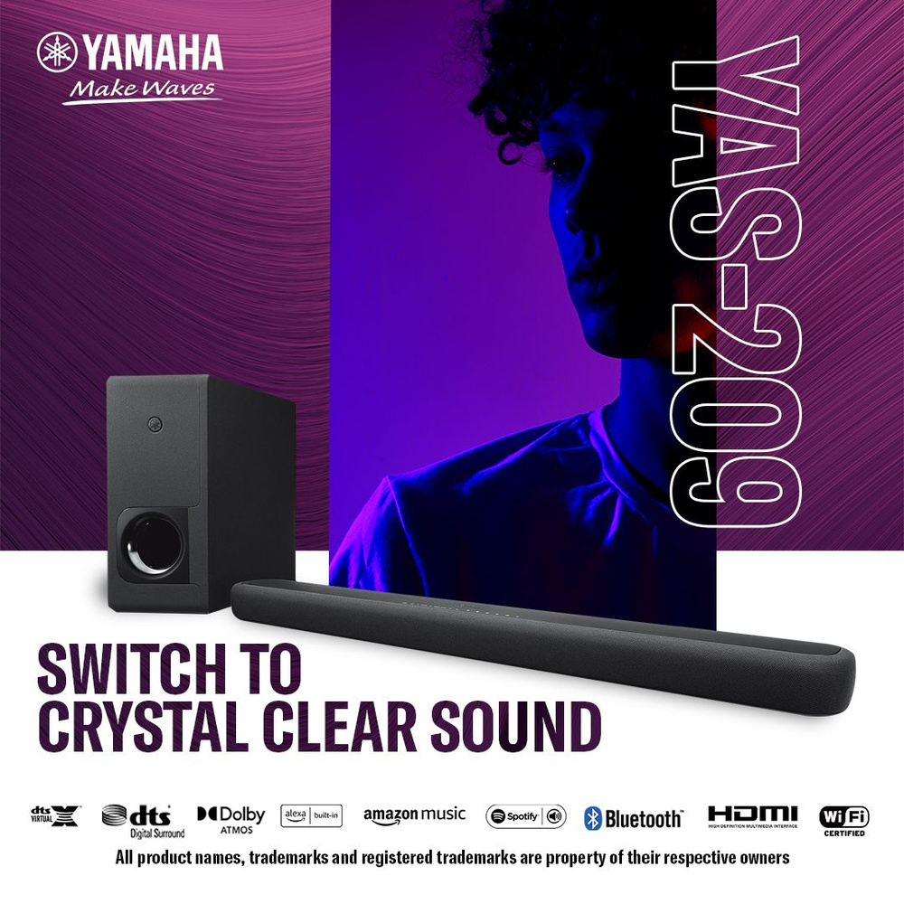 Yamaha YAS-209 Домашний кинотеатр TV Echo Wall Immersive 5.1 Wireless Bluetooth Audio - купить ...