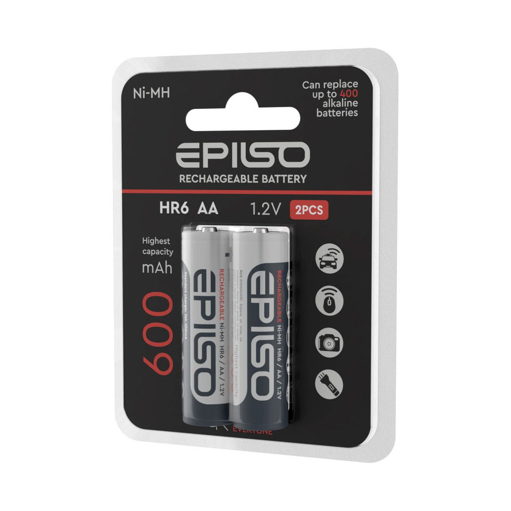 Epilso аккумулятор никель-металл-гидридный (NiMh)HR6/AA 600mAh 2BC 1.2V ...