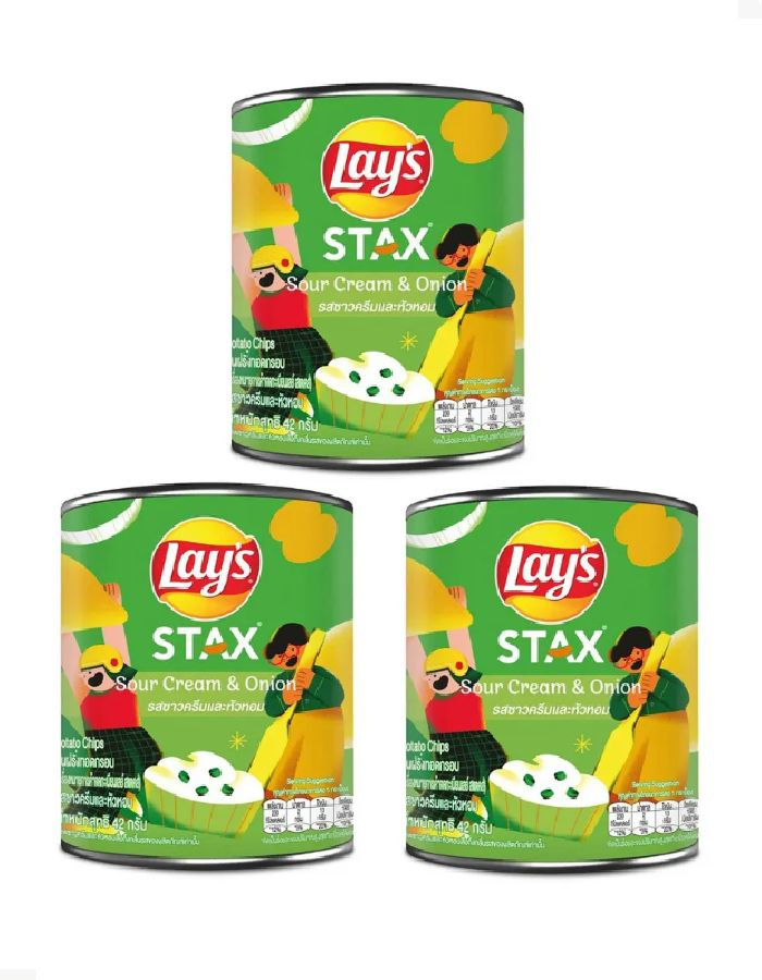 Чипсы Lay's Stax Сметана/Лук, 42 гр х 3 шт - купить с доставкой по выгодным ценам в интернет ...