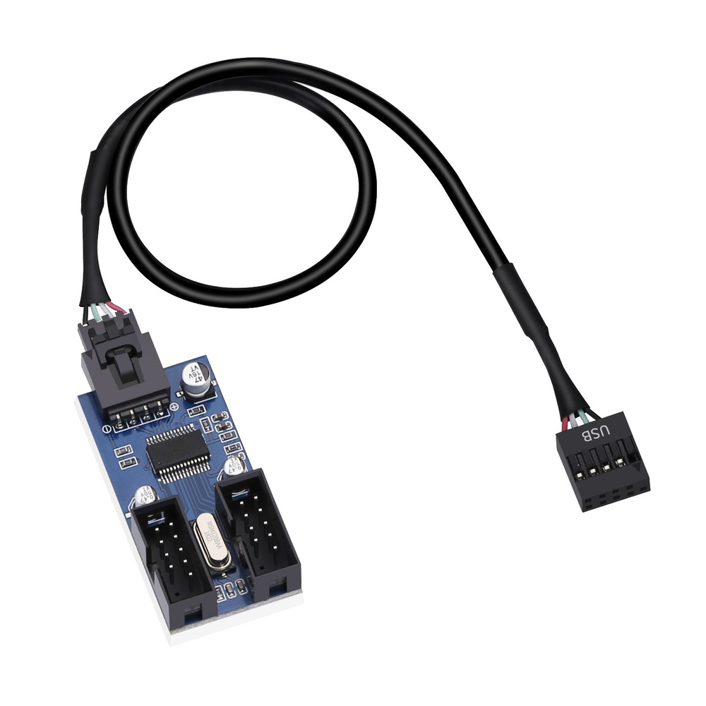Разветвитель USB для материнской платы 1 USB 2.0 9 pin (F) на 2 USB 2.0 ...