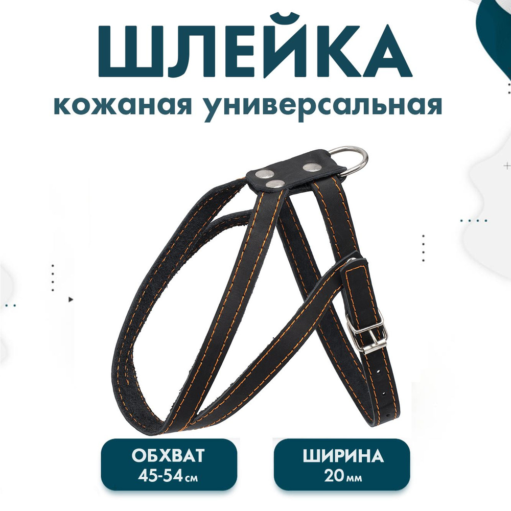Шлейка для собак мелких пород, кожаная 20мм/Надежная/Прочная - купить с ...