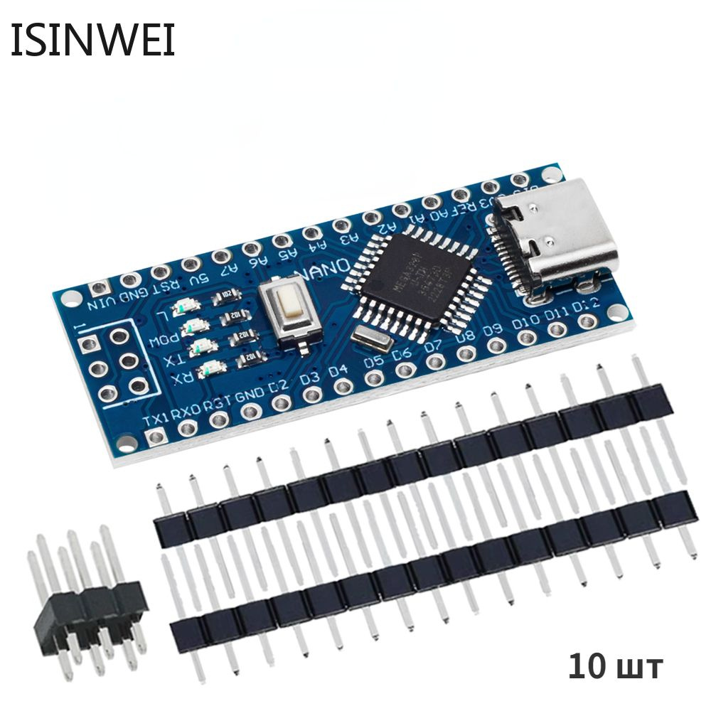 10 шт Контроллер Arduino Nano Type C V30 совместимый Atmega328 Ch340 нераспаянная купить с