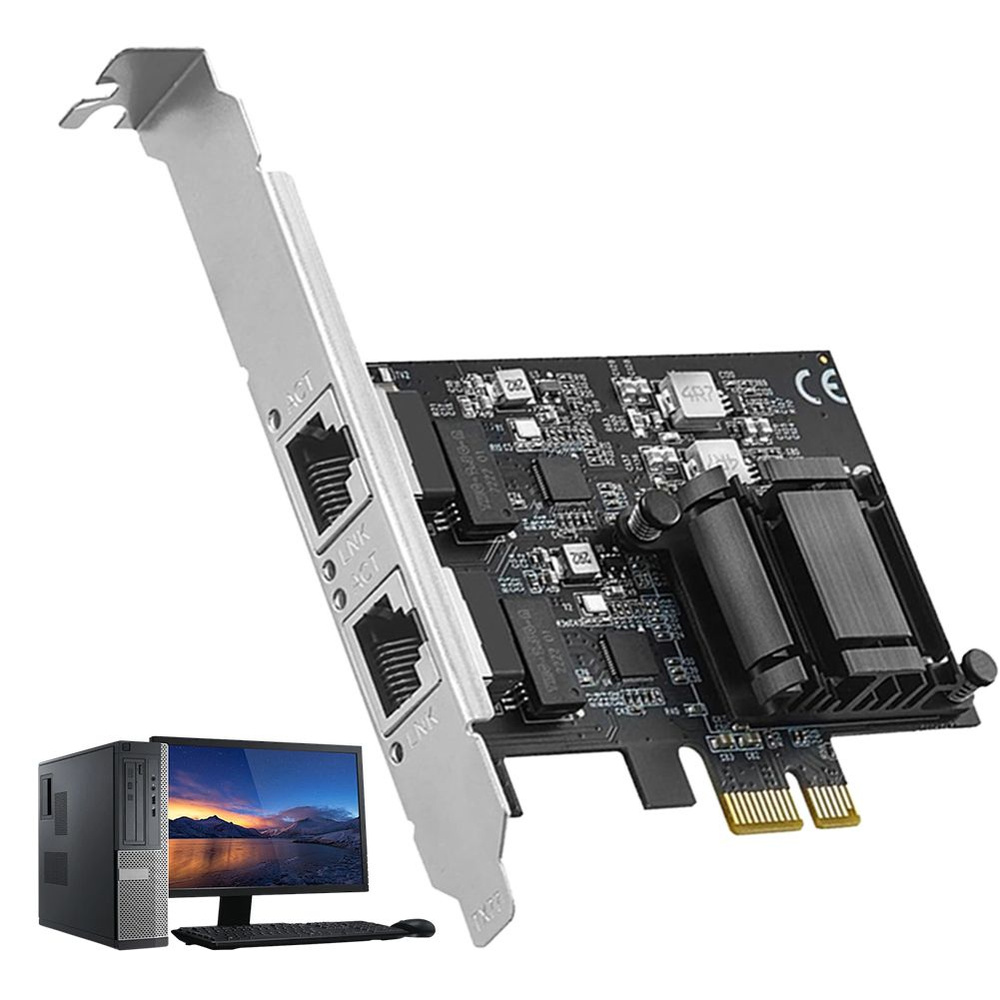 Сетевая карта 2-портовая сетевая карта PCIe емкостью 2,5 ГБ, 1 Гбит/с ...