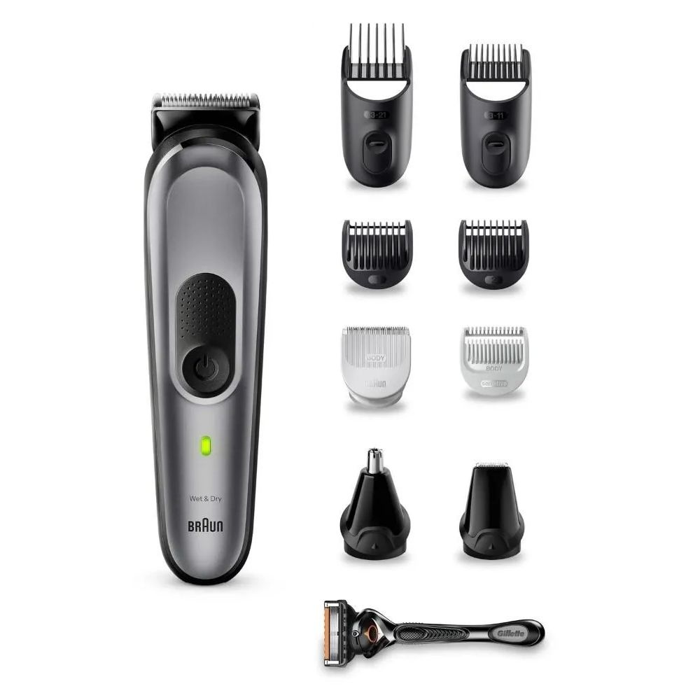 Триммер электрический Braun MGK7420, 10 в 1 c бритвой Gillette Fusion ...