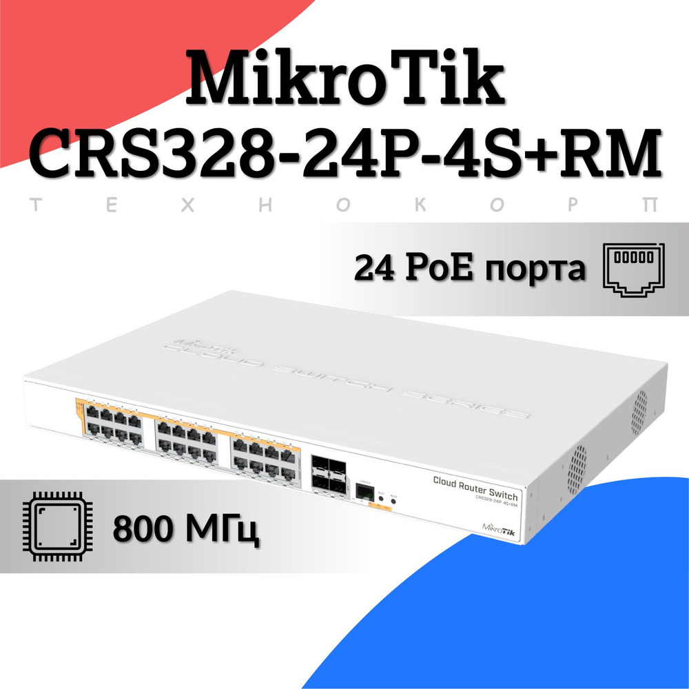 Коммутатор MIKROTIK CRS328-24P-4S+RM - купить по выгодной цене в ...