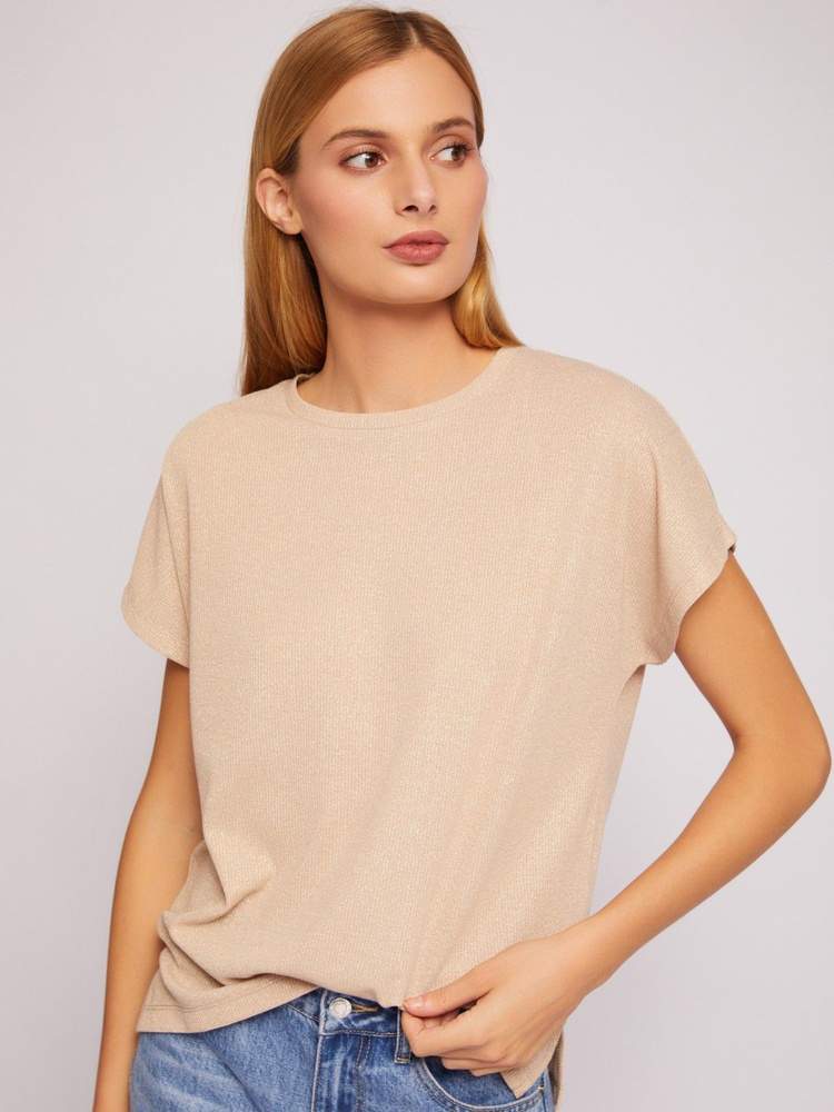 Блузка Женский Zolla слоновая кость Полиэстер Короткий, размер 42 Китай Повседневный купить c ...