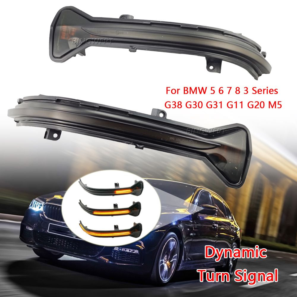 2 шт Динамический Индикатор Сигнала Поворота, Зеркало Заднего Вида Свет для BMW 5 6 7 8 3 Series ...