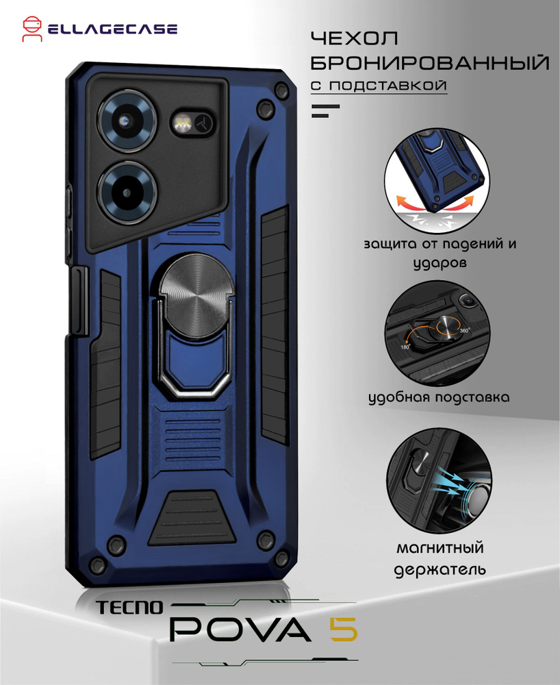Чехол противоударный для Tecno Pova 5 (Техно Пова 5) ELLAGECASE-Robot ...
