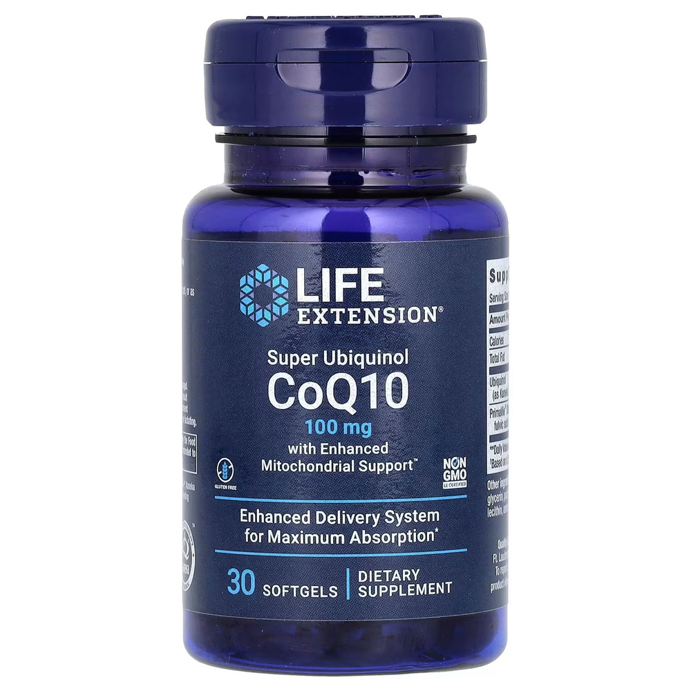 Коэнзим Q10 100 мг убихинол Life Extension Super Ubiquinol CoQ10 100mg ...