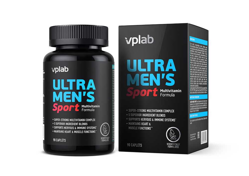 VPLAB Ultra Men's Sport Multivitamin formula, 90 шт, витаминно-минеральный комплекс для мужчин ...