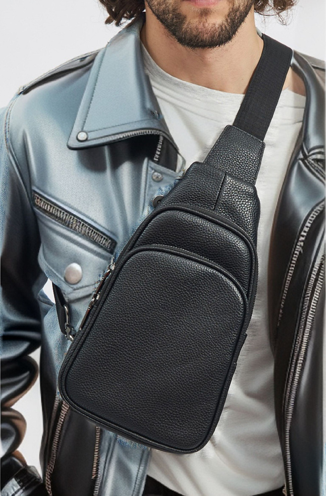 Сумка мужская через плечо кожаная бананка кросс-боди - купить с ...