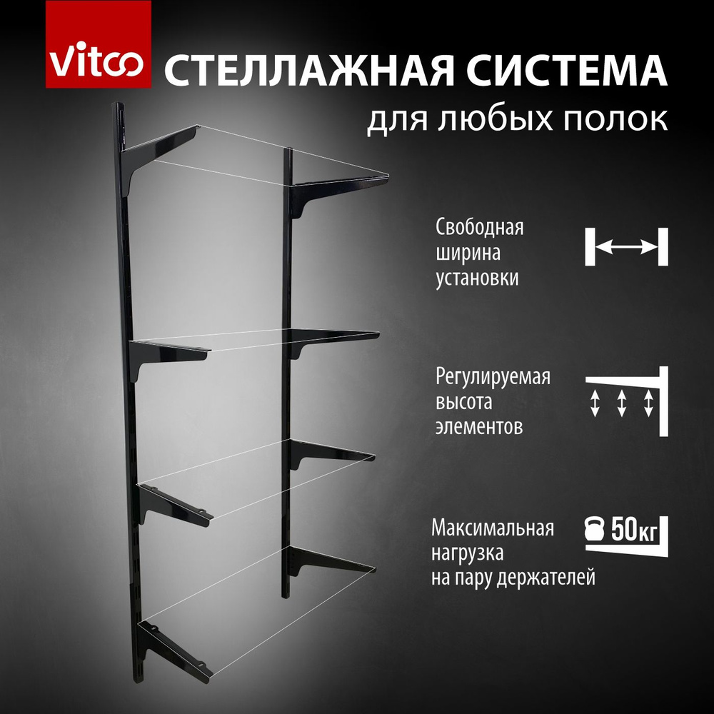 Стеллаж настенный РМ-01BVITco, 7х4х101 см, VITCO купить c доставкой на ...