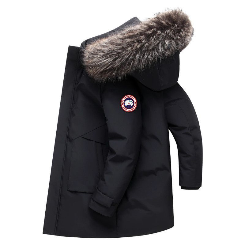 Пуховик Мужской, Женский CANADA GOOSE Капюшон, Значки черный капюшон ...
