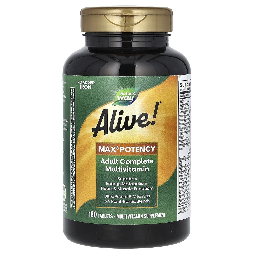 Alive! Max3 Potency (мультивитаминный комплекс с железом) 90 таблеток ...
