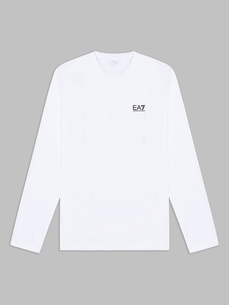 Лонгслив Мужской EA7 белый, размер 50, 52 Хлопок, Эластан Повседневный купить c доставкой на ...