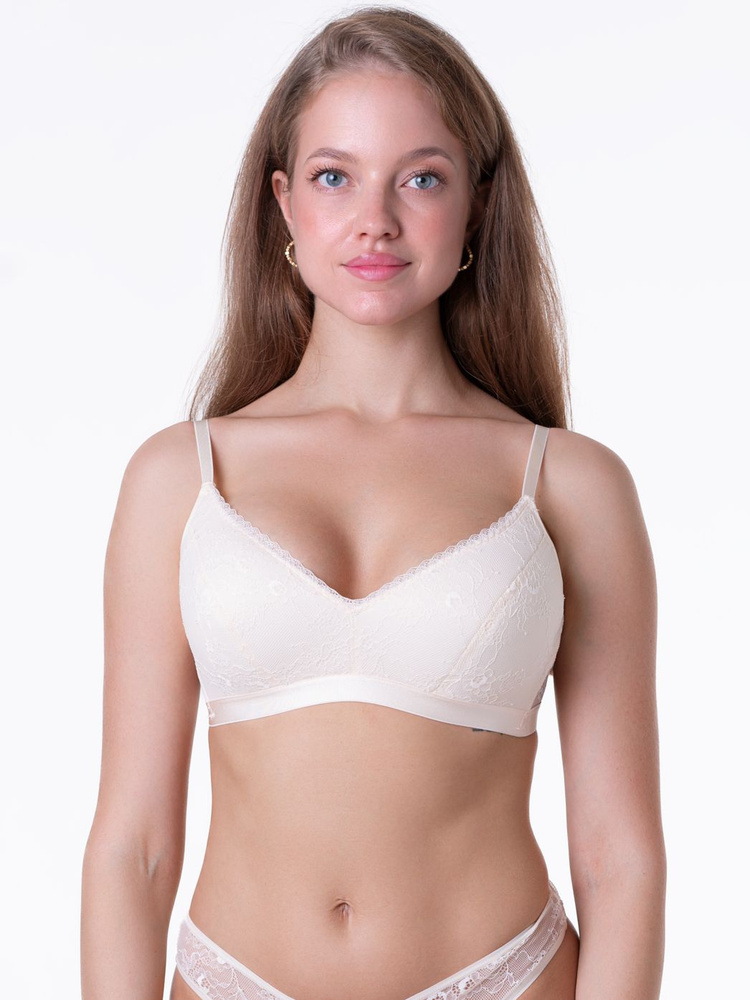 Бюстгальтер Женский Milavitsa дублированная чашка, размер 85A слоновая кость Текстиль ...