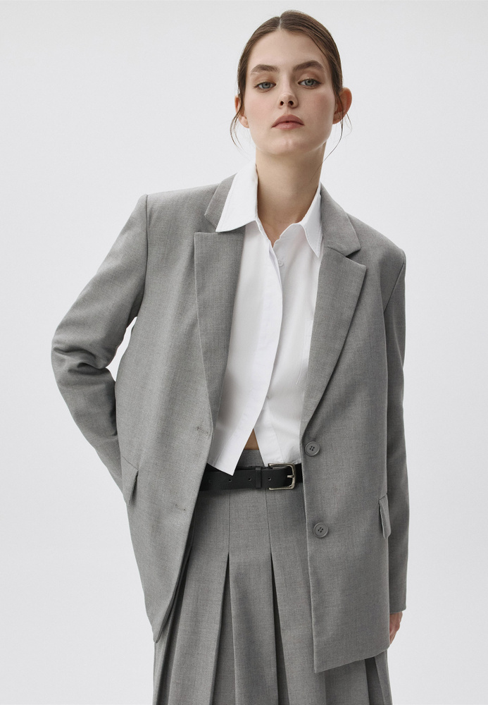 Пиджак Женский SELA темно-серый, размер 44 Повседневный Китай купить c доставкой на OZON по ...